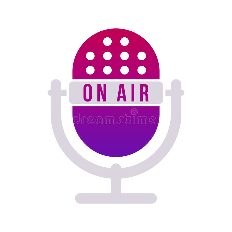 Studio Table Microphone with Text on Air. Stock Vector - Illustration ...