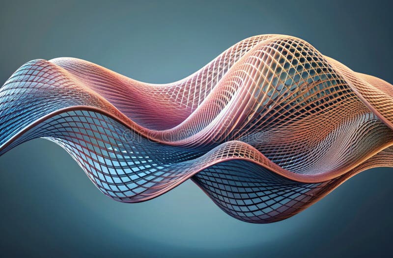 Gradient Wave Mesh Design, Calming Patterns, Generative Ai Stock Image ...