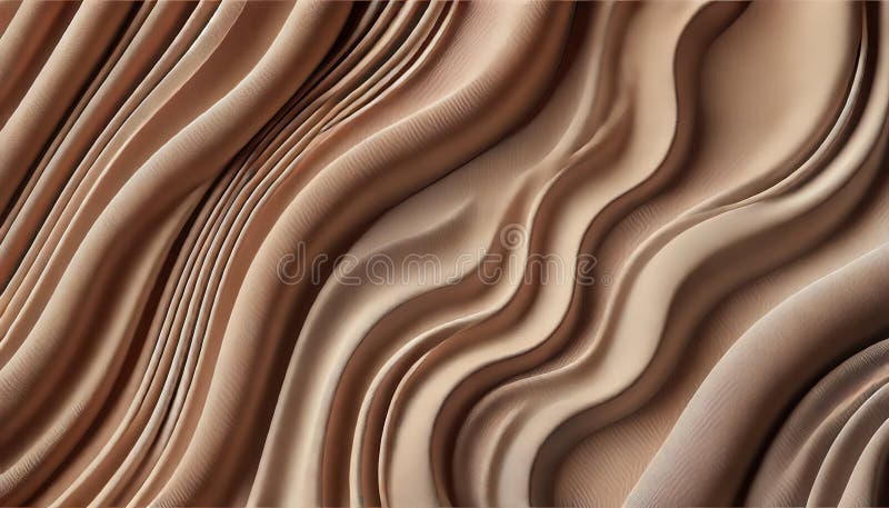 Gradient Waves of Fabric Texture 3D Effect in the Color of 2025 Mocha ...