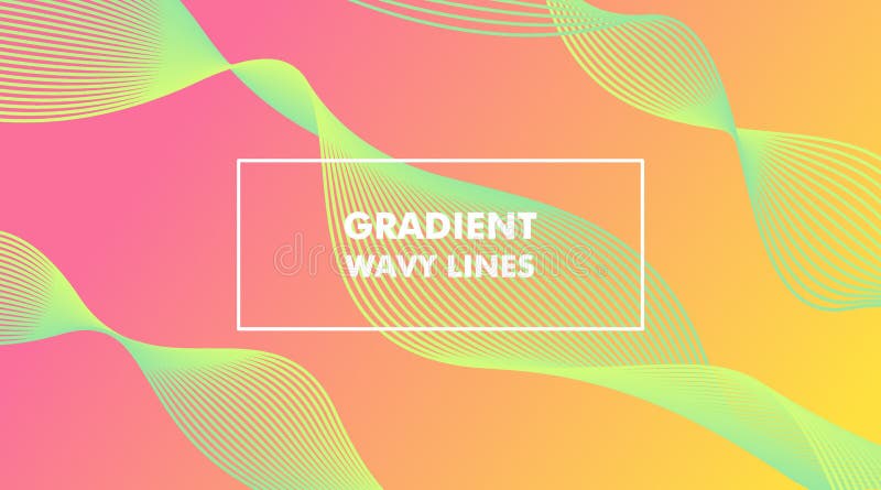 Gradient Wavy Lines Background Layout Template Stock Illustration ...
