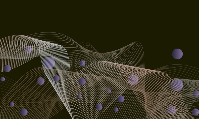 Gradient Wavy Lines with Circle on Background. Stock Illustration ...