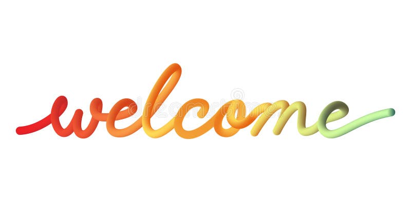 Colorful Welcome Typography, with 3D Color Gradations Like Balloons ...