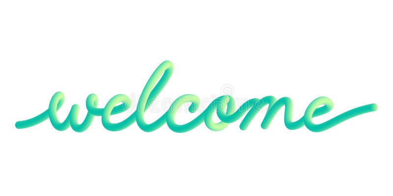 Colorful Welcome Typography, with 3D Color Gradations Like Balloons ...