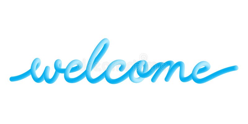 Colorful Welcome Typography, with 3D Color Gradations Like Balloons ...