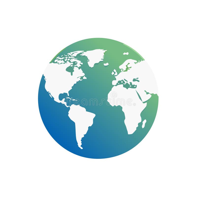 Gradient World Globe Design Representing Earth Continents and Ocean ...