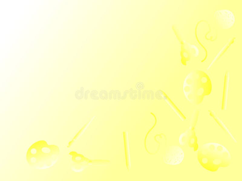 Gradient Yellow Background with Creativity Items, Gentle Yellow Hue ...