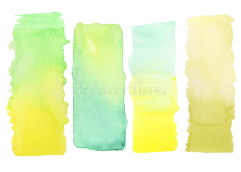 Gradient Yellow Green Watercolor Paint Stock Illustration ...