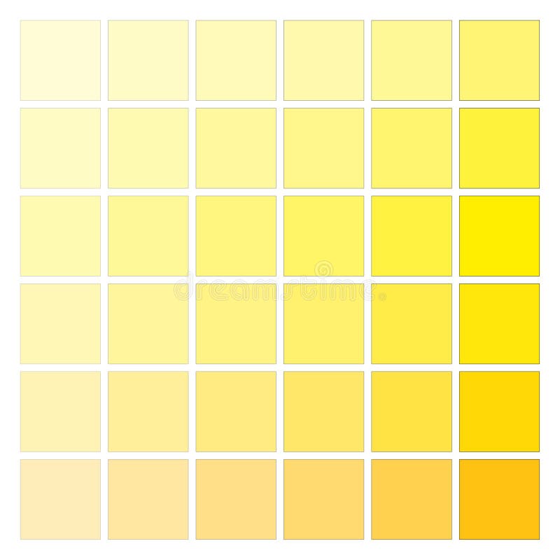 Gradient of Yellow Squares Palette. Vector Illustration. EPS 10 Stock ...