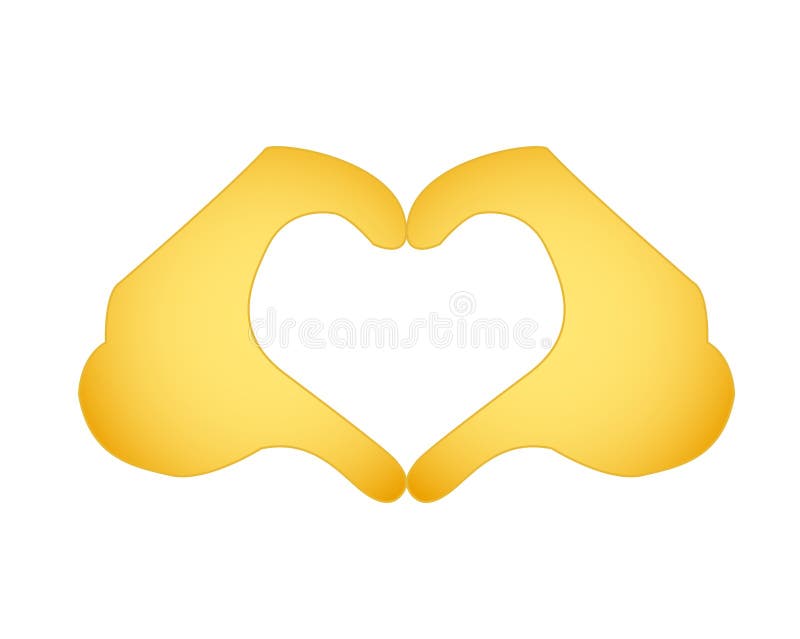 Gradient Yellow Two Hands Forming Heart Shape Icon. Used To Express ...