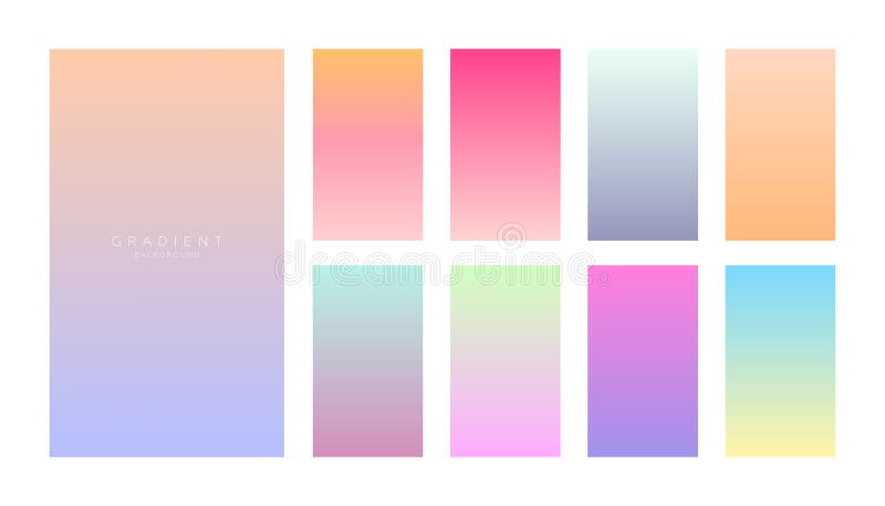Gradients Collection. Smartphone Screens with Soft Colors. Abstract ...