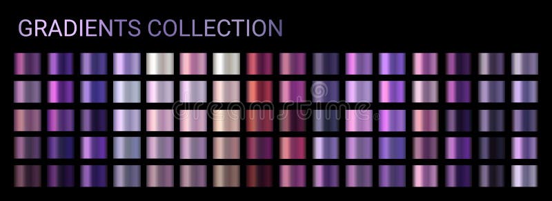 Metal Gradient Color Set Chrome Texture Surface Stock Illustrations ...