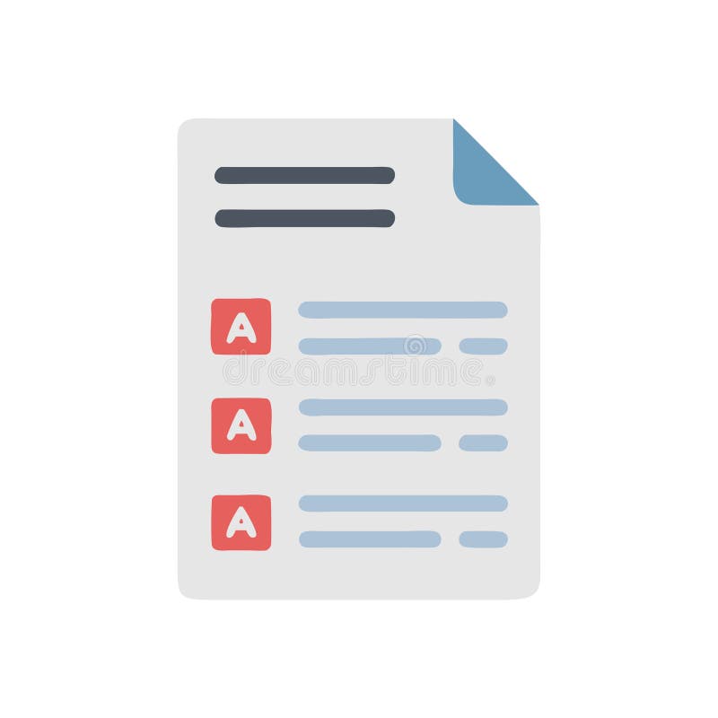 Grading Answer Sheet Icon stock vector. Illustration of test - 351932111