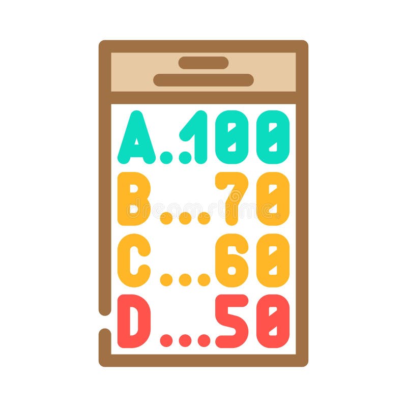 Grading System Education Platform Color Icon Vector Illustration Stock ...