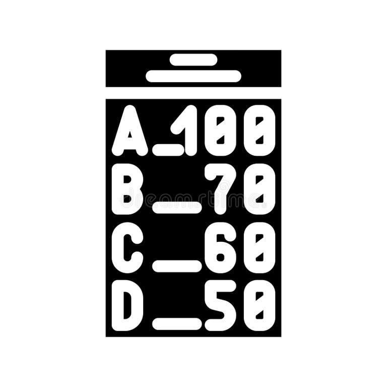 Grading System Education Platform Glyph Icon Vector Illustration Stock ...