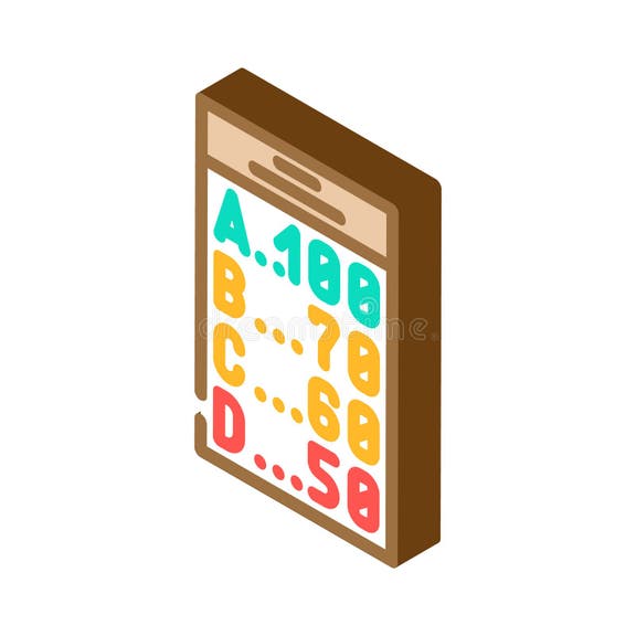 Grading System Education Platform Isometric Icon Vector Illustration ...