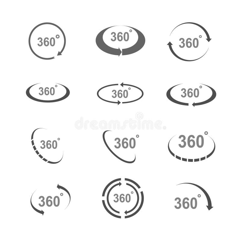 360 grados ilustración del vector. Ilustración de sesenta - 108371907