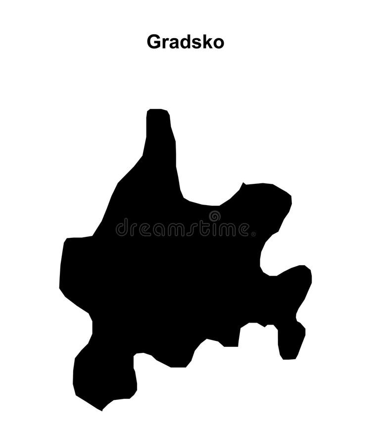 Gradsko outline map stock vector. Illustration of municipalities ...