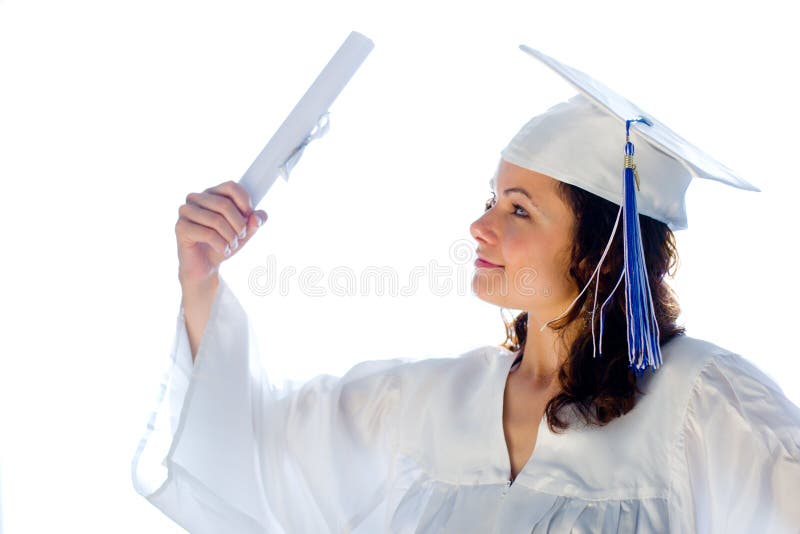 Graduado Feliz Con El Diploma Imagen de archivo - Imagen de felicidad ...