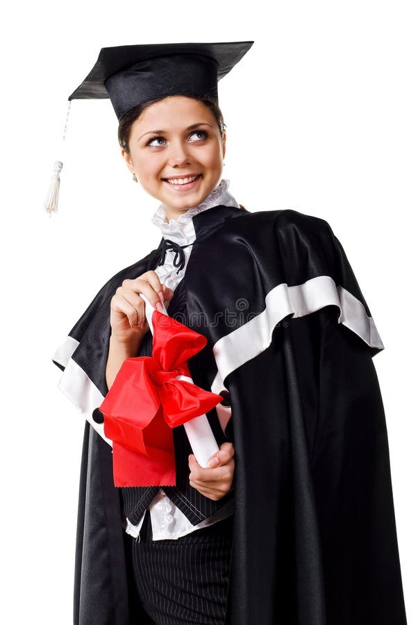 Graduado Lindo Con El Certificado Imagen de archivo - Imagen de ...