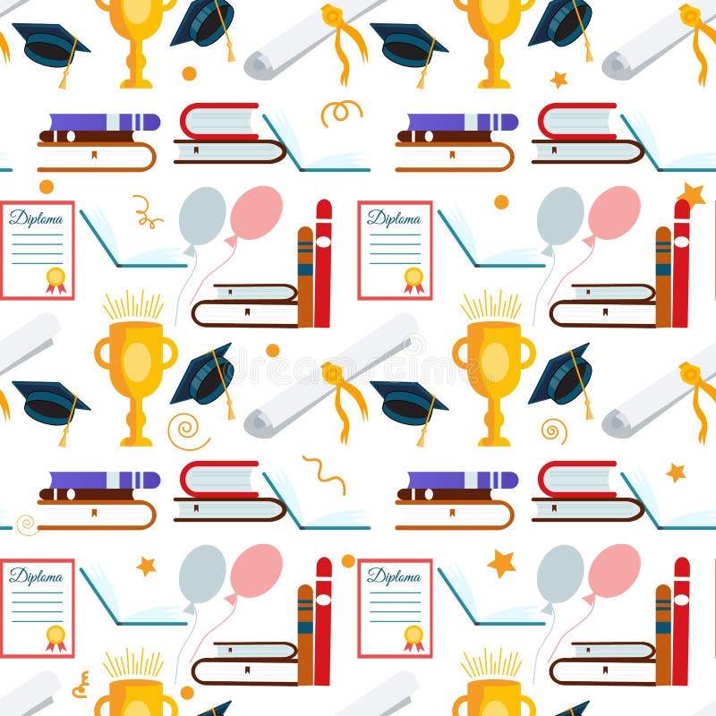 Graduate Abstract Graduation Seamless Pattern with Cup Background ...