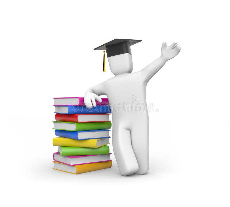 3d White People Learning Cycle Stock Illustration - Illustration of ...