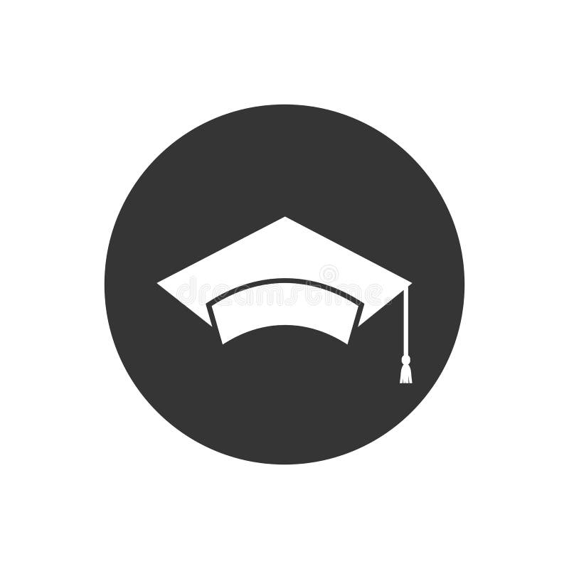 Graduate Cap Icon Logo. Vector Flat Style Stock Vector - Illustration ...