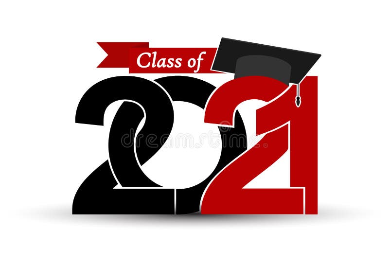 Graduate and Class of 2021 with a Graduation Cap. Vector Illustration ...