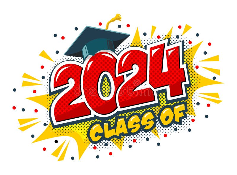 2024 graduate class logo stock illustration. Illustration of high ...