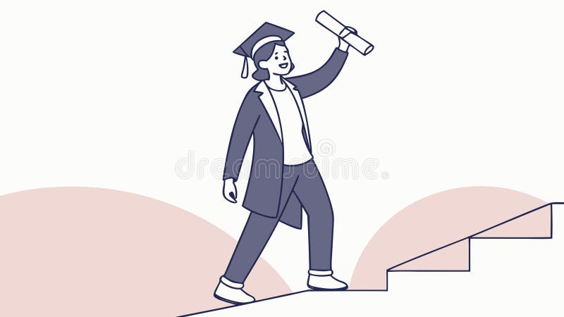 Graduate Climbing Steps, Academic Journey and Progress, Vector Design ...