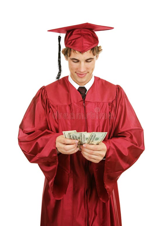 Graduate Counting Money stock image. Image of person, successful - 4571511