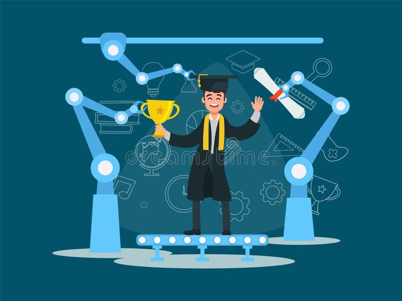 Graduated Robot Stock Illustrations – 23 Graduated Robot Stock ...