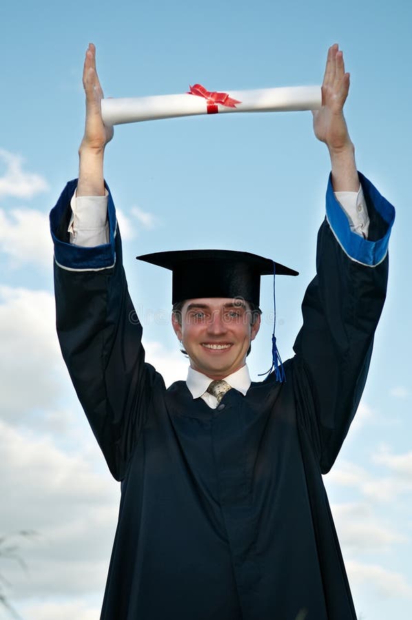Graduate with Diploma in Hands Stock Image - Image of high, bachelor ...