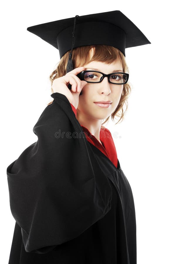 Graduate girl stock photo. Image of clothes, magistr, robe - 9614626