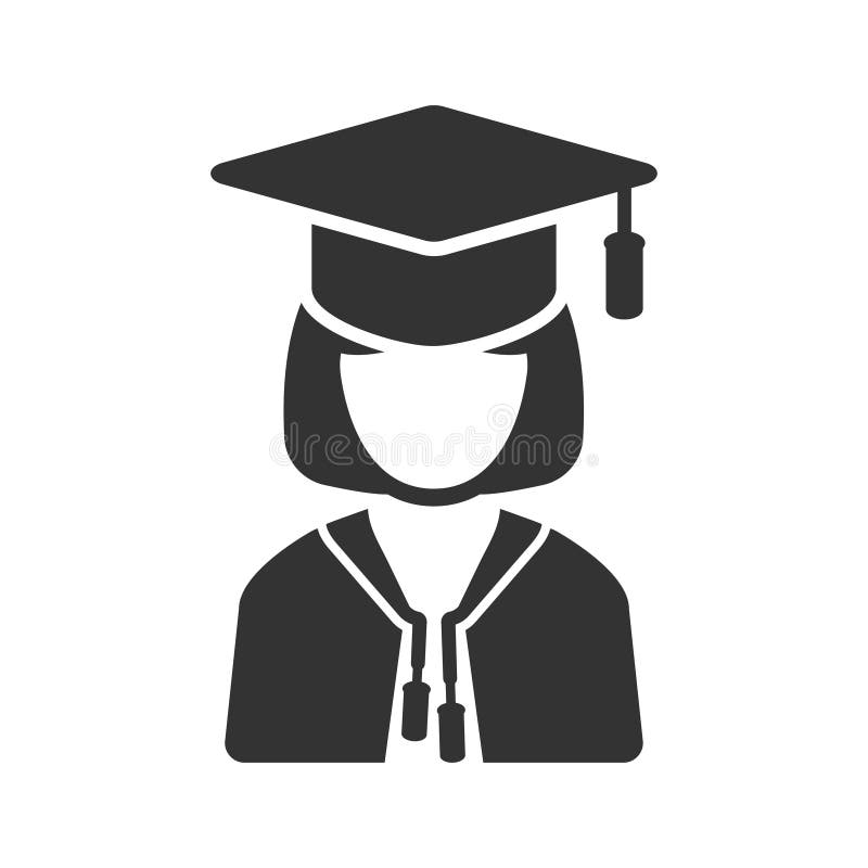 Graduate girl icon stock vector. Illustration of graduate - 194484445