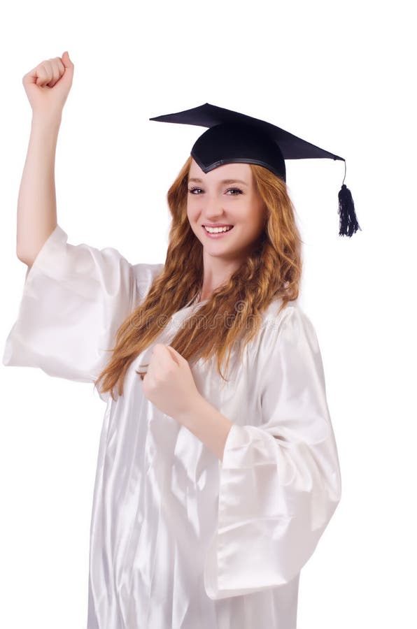 Graduate Girl with Diploma Isolated Stock Image - Image of college ...