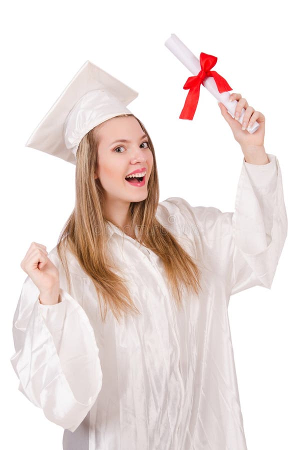 Graduate girl solated stock image. Image of education - 41708761