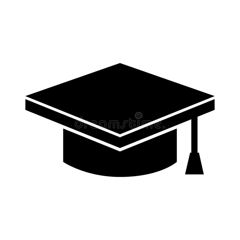 Vector Black Graduate Cap Icon Stock Vector - Illustration of ...