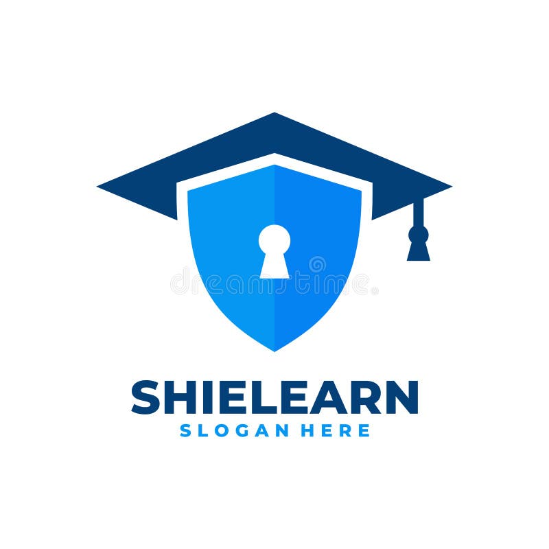 Graduate Hat and Shield Logo Vector Stock Vector - Illustration of ...