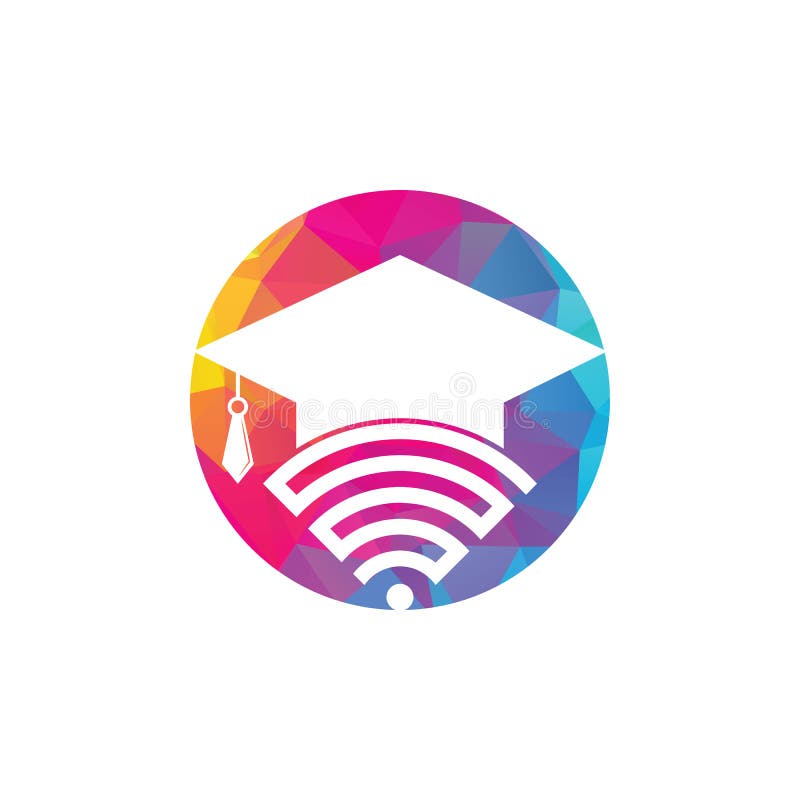 Graduate Hat and Wifi Vector Logo Design. Stock Vector - Illustration ...