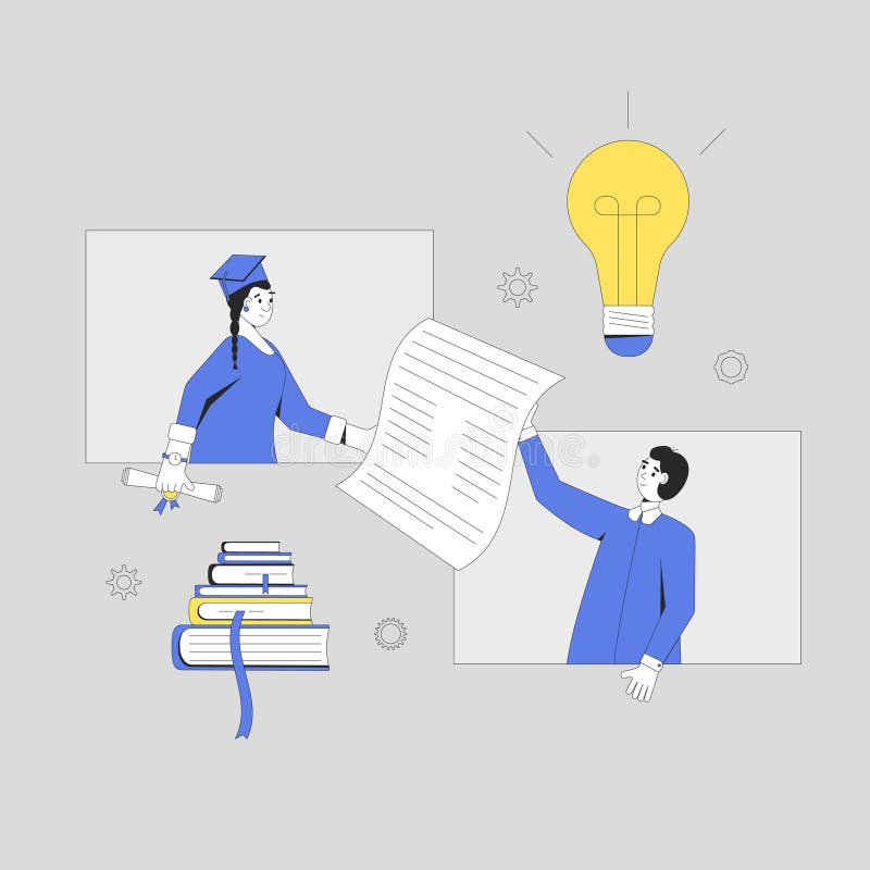 Graduate Helps Student Prepare for Exam. Learning Community Stock ...