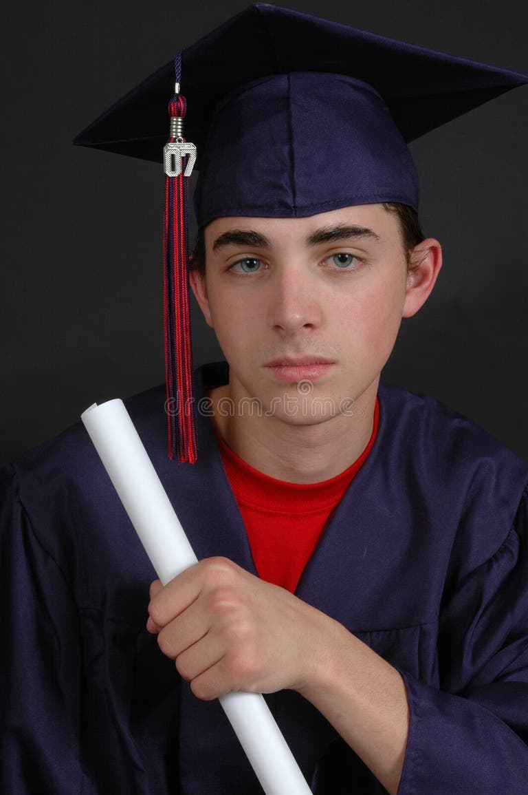 639 Male High School Graduation Black Cap Gown Stock Photos - Free ...