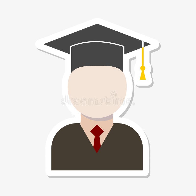 Graduate icon sticker stock illustration. Illustration of education ...