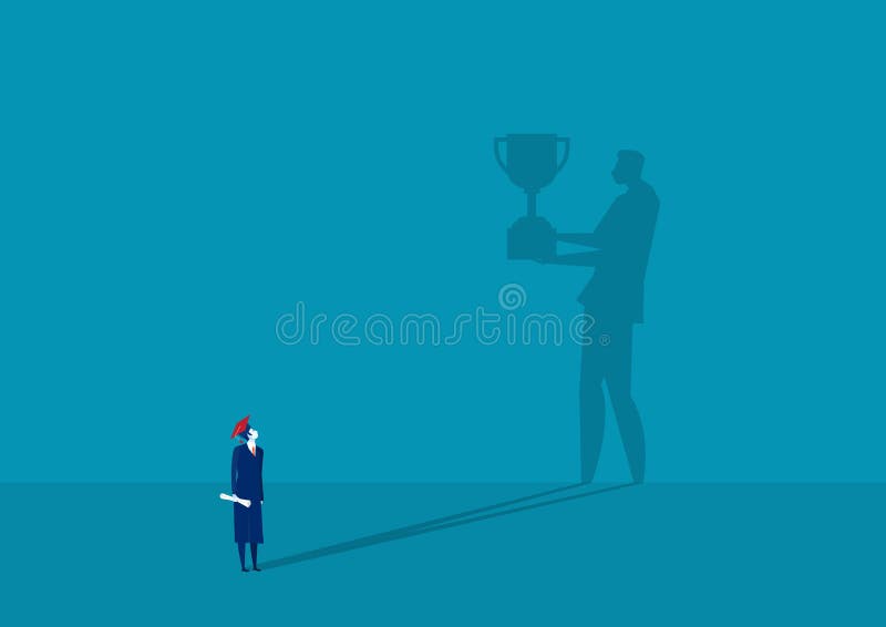 The Graduate Looked at Him Shadow in the Future. Successful Stock ...