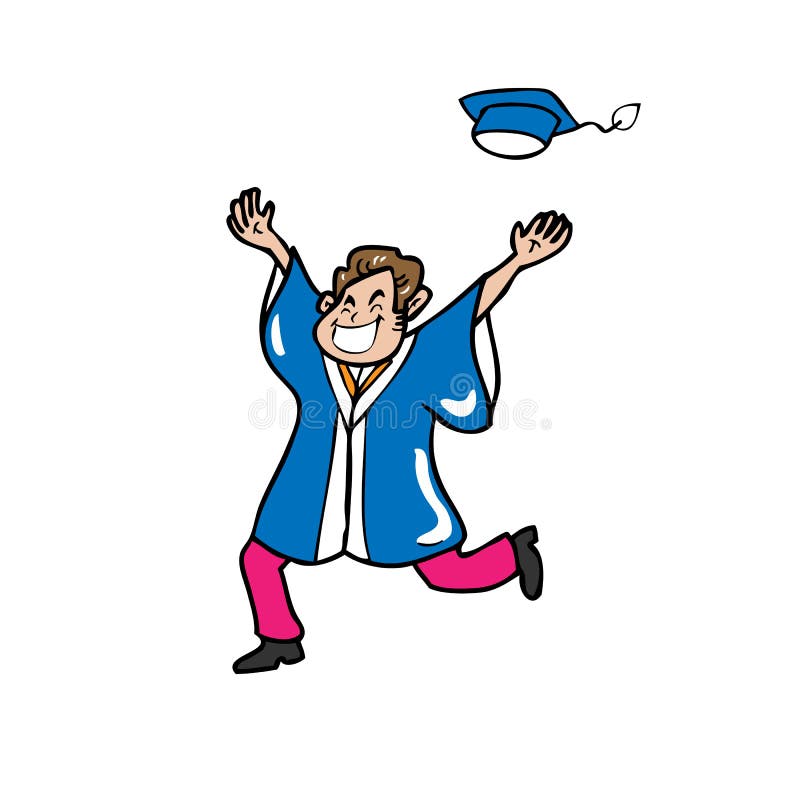 Graduate man happy stock vector. Illustration of diploma - 51610896