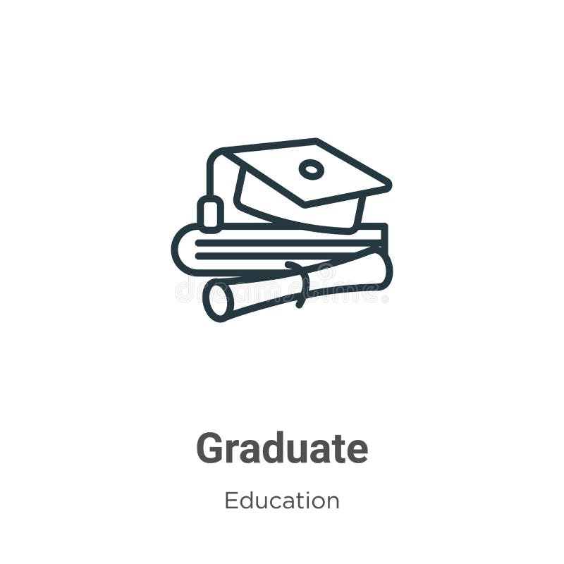 Graduate, Cap, Boy Outline Icon in Neon Style. Elements of Education ...