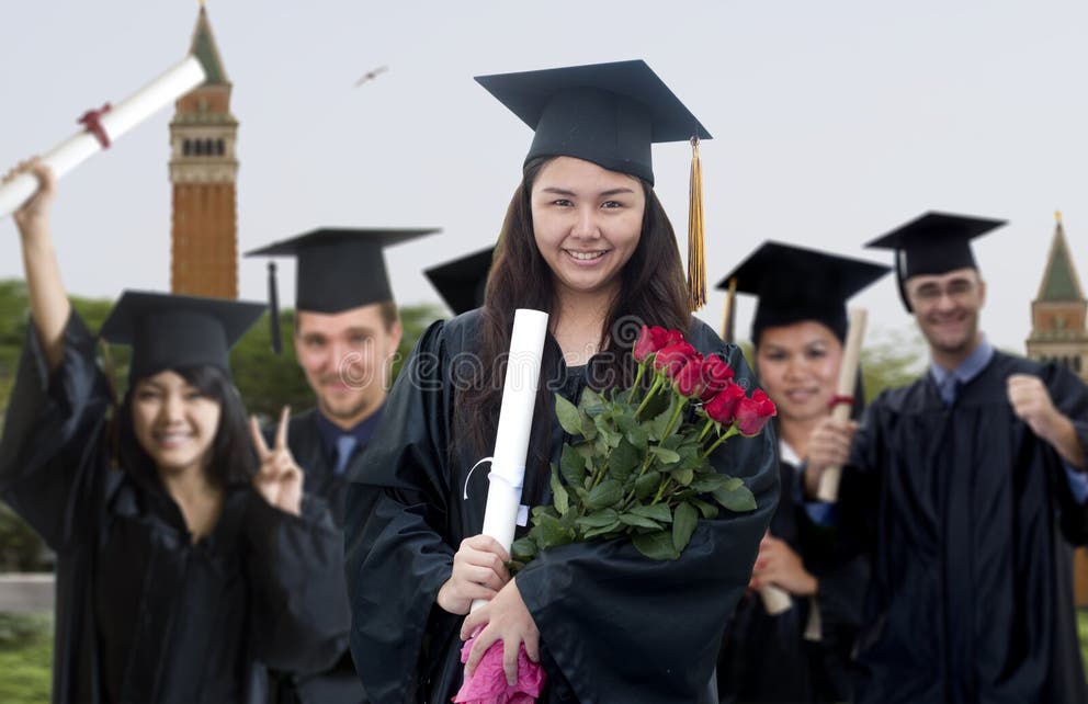 Graduate with Roses stock photo. Image of diploma, adult - 23679588