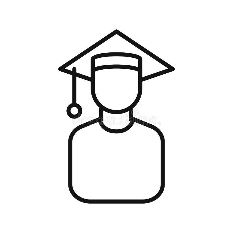 Graduate Scholar Black and White Icon Illustration Stock Vector ...