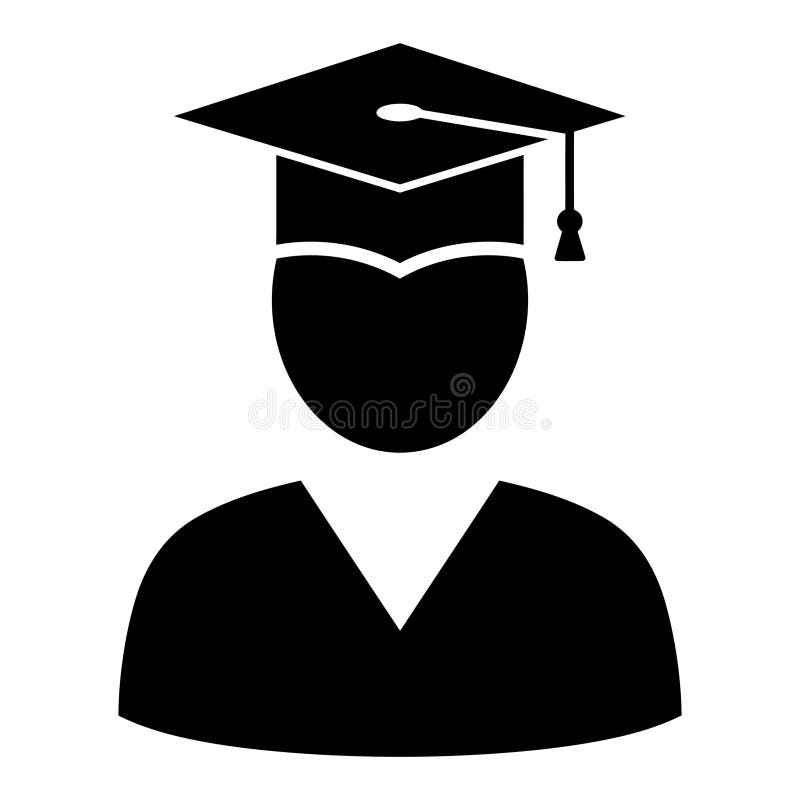 Graduate Silhouette Icon Representing Academic Success and Honor Stock ...