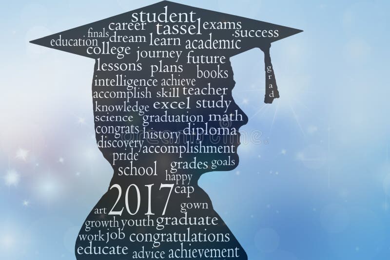 Red Graduation Cap for 2017 Stock Illustration - Illustration of year ...