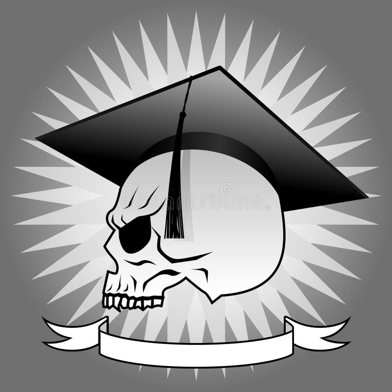 Graduate skull profile stock vector. Illustration of mortarboard - 14202161
